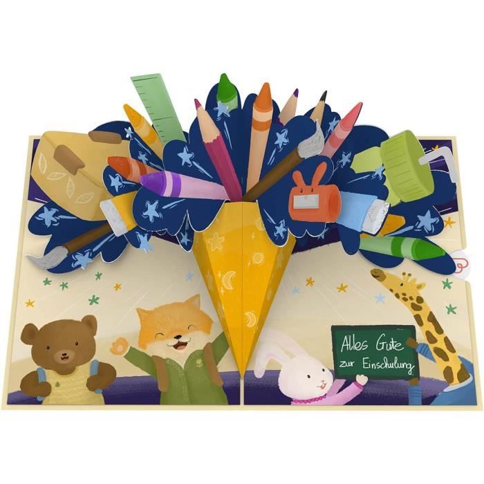 Carte pop-up pour la rentrée des classes - Carte de vœux 3D spéciale ...