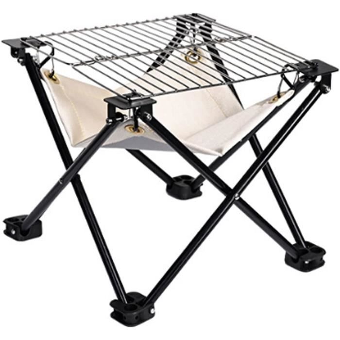 Gril de barbecue pliable en acier inoxydable pour camping et feu de camp - Cdiscount Jardin