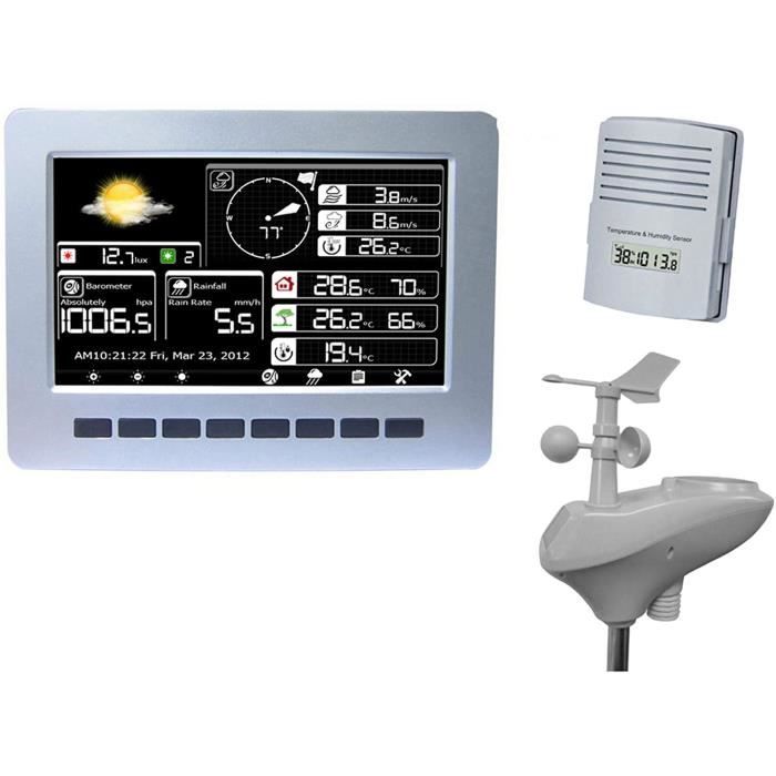 Station Météo WiFi avec Capteur À Moteur Solaire sans Fil De ...