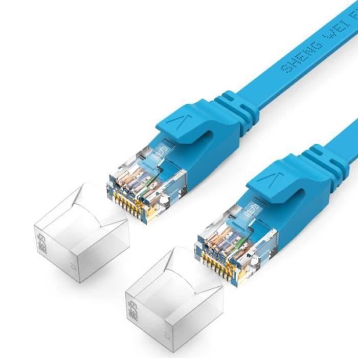 AuTech® 3M Plat Câble Ethernet Cat 6 Câble Réseau Gigabit LAN Haute ...