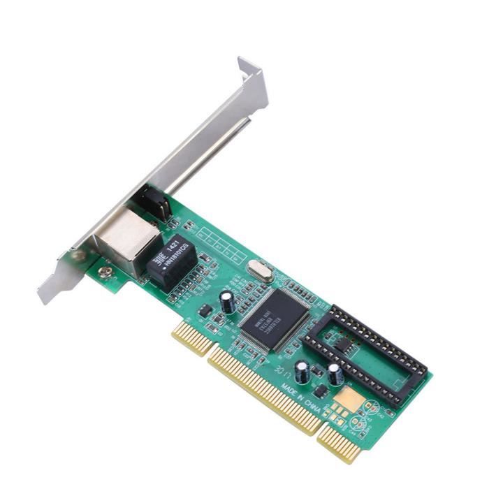 Carte réseau de bureau, carte LAN Gigabit à un port 10/100/1000Mbps PCI-E PC Ethernet Card pour ...
