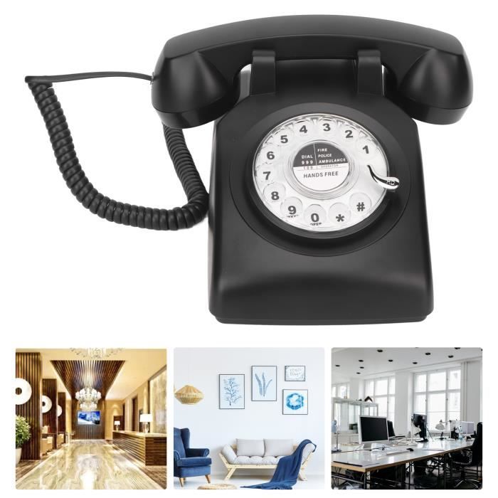 CES Téléphone Filaire Rétro Téléphone Rétro, Téléphone À Cadran Rotatif Classique Des Années ...