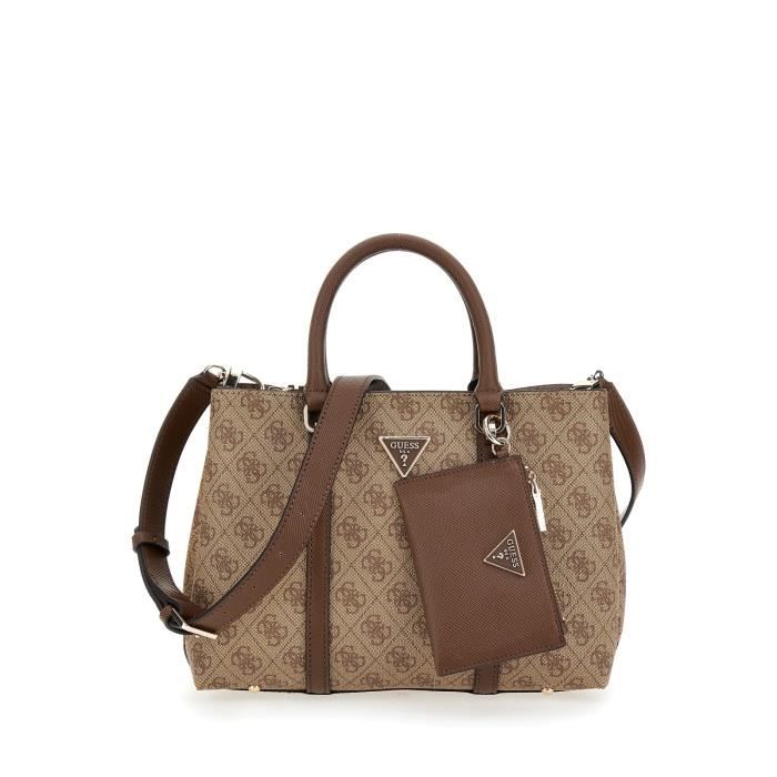 Sacs à main Guess Eco Brenton Latte Logo/Brown Marron - Cdiscount ...