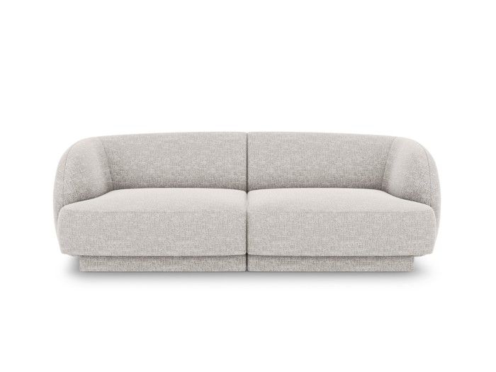 Micadoni Home - MILEY - Canapé 2 places en tissu chenille gris clair ...