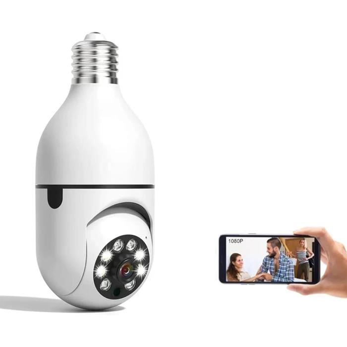Caméra Ampoule,Caméra Ampoule 360 Degrés 1080P Wifi Extérieur Avec ...