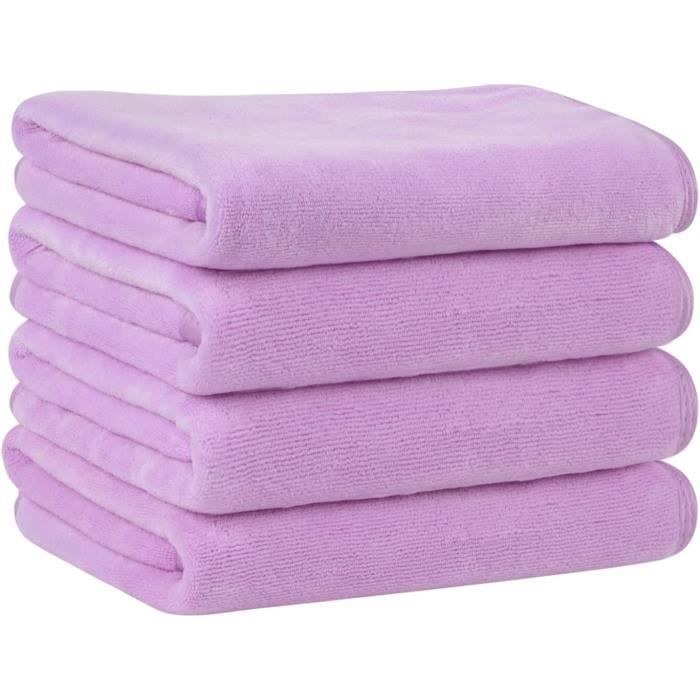 Set de 4 Microfibre Serviettes de Toilette pour Salle de Bains, draps ...