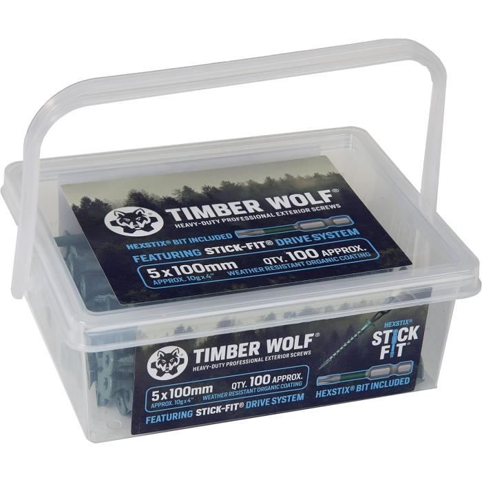 Timber Wolf Lot de 100 vis à bois extérieures 5 x 100[S234] - Cdiscount ...