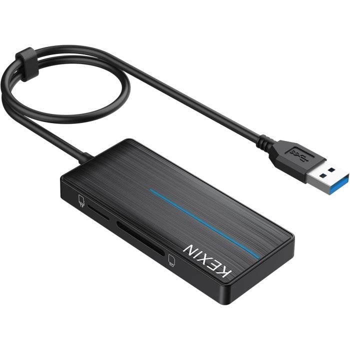 Hub Usb 3.0 Vers 3 Ports Usb 3.0 Et Lecteur De Carte Tf-Sd, 5 En 1 Adaptateur Multi Ports, Hub ...