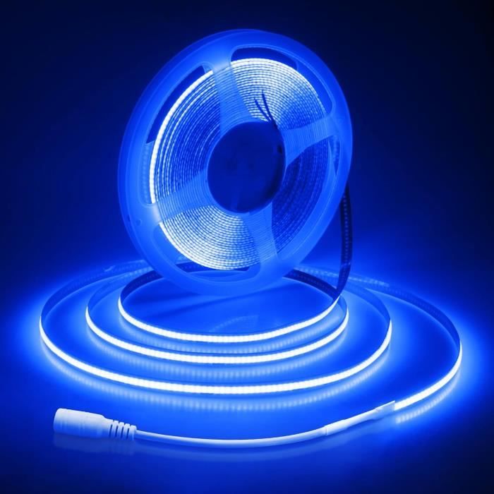 Bande Led Cob 24 V Bleu Flexible Bande Led 10 M Auto-Adhésive 320 Led-M ...
