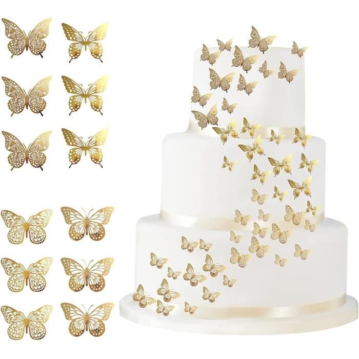 48 Pièces Gâteau Topper De Papillon, Cupcake De Papillon, Papillon Cake ...