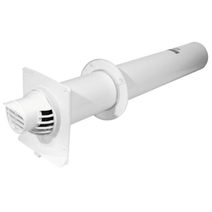 Terminal horizontal Blanc PP/PVC Rolux Condensation 80/125 - 223150 TERMINAL Condens HORIZONTAL ...