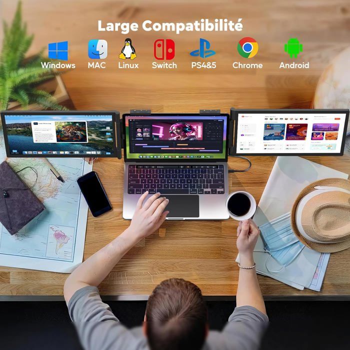 Écran portable pour ordinateur - DEBSY - 14 pouces - FHD 1080p - IPS ...