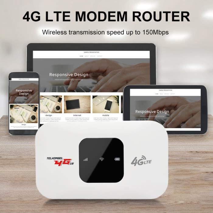 USB 150Mbps-Routeur WiFi sans fil H5577R 4G Lte, 150Mbps, Hotspot avec puce de fente EpiCard ...