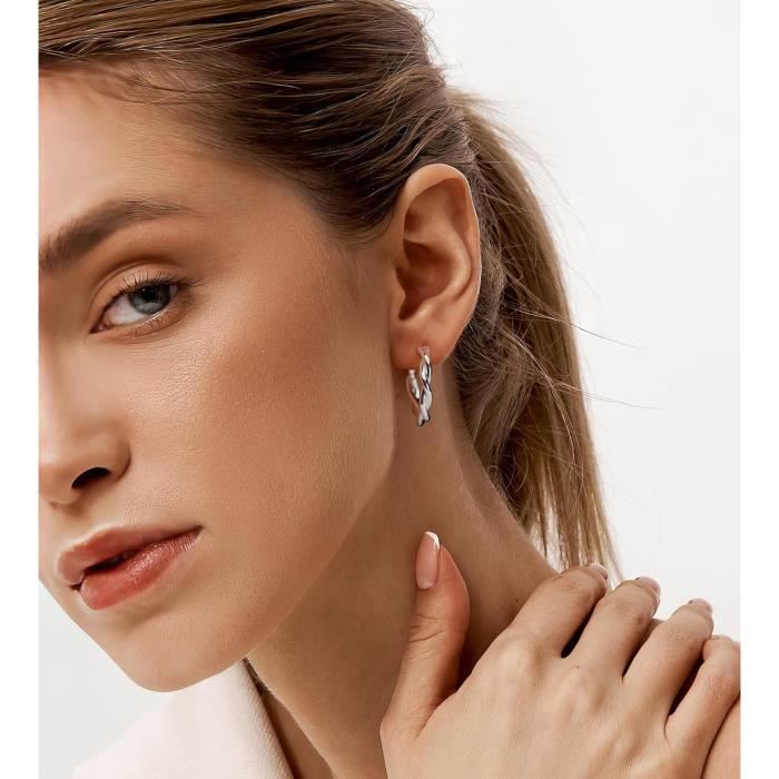 Boucles D'Oreilles Créoles Plaquées Or 18 Carats Pour Femme, Tendance ...