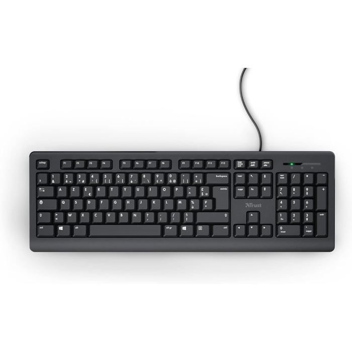 Trust Taro French AZERTY Wired Keyboard,Splash-Resistant,Quiet,1.8 m ...