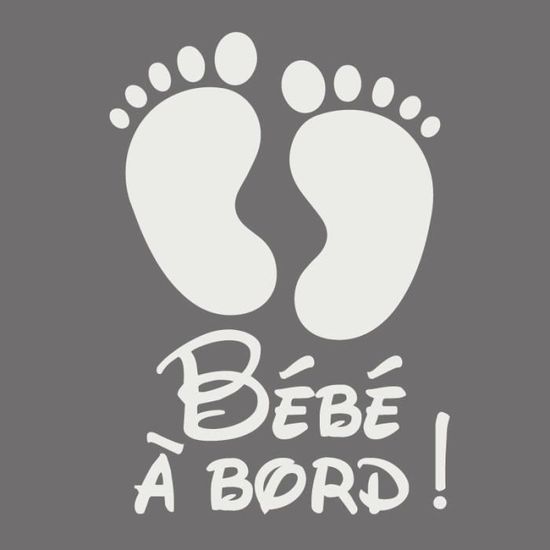 STICKER BEBE A BORD PETITS PIEDS J0115 Blanc Mat - Cdiscount ...