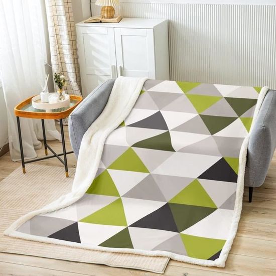 Motif Géométrique Laine Couverture Géométrique En Peluche Décoration ...
