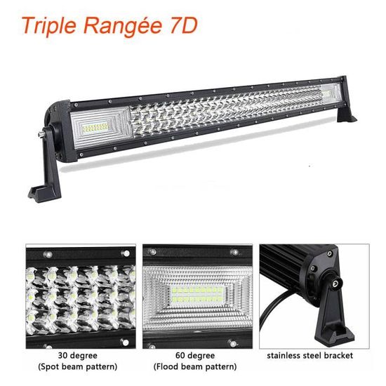 32" 405W barre de led Offroad Triple Rangée 7D Phare Rampe de travail ...
