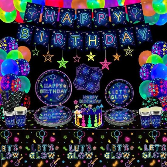 170 Emballage Accessoires De Fête Fluorescents Set De Table Fluorescent ...