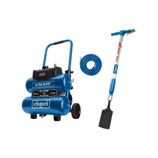 Pack Scheppach Beche Pneumatique 5 En 1 Aero2spade Compresseur