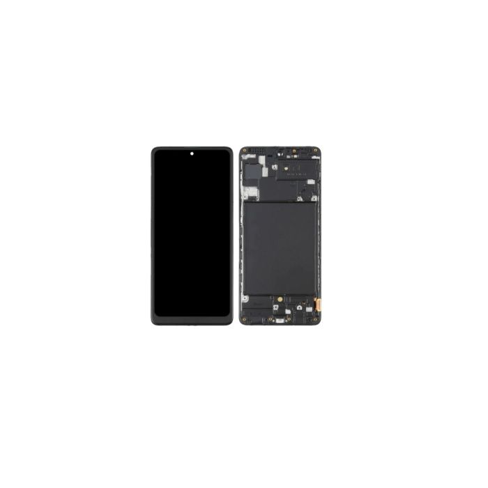 Ecran LCD et Vitre Tactile OLED Noir avec Châssis pour Samsung Galaxy A71 A715 (Small Size ...