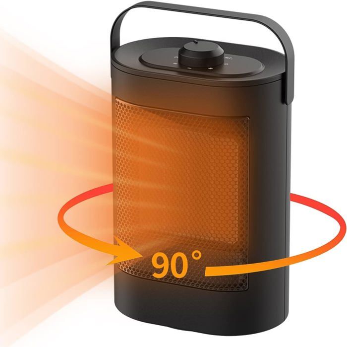 Chauffage Soufflant Portable 1500W Rotation Automatique En Céramique ...