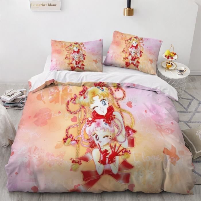 Verser5 - AU Double (3PC) - Parure de lit thème Sailor Moon, Housse de ...