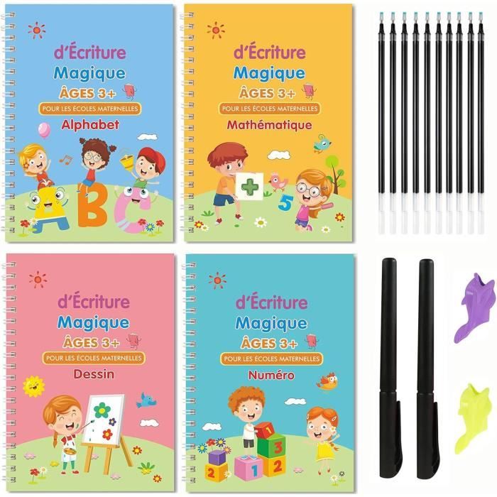 Cahier d'écriture - Ecriture Magique - Grand Cahier - 4 Livres - 2 ...