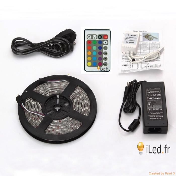 KIT RUBAN LED 5M RGBW extérieur ou intérieur - Cdiscount Maison