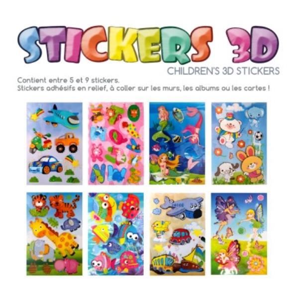 Lot de 8 planches stickers 3D - Cdiscount Maison