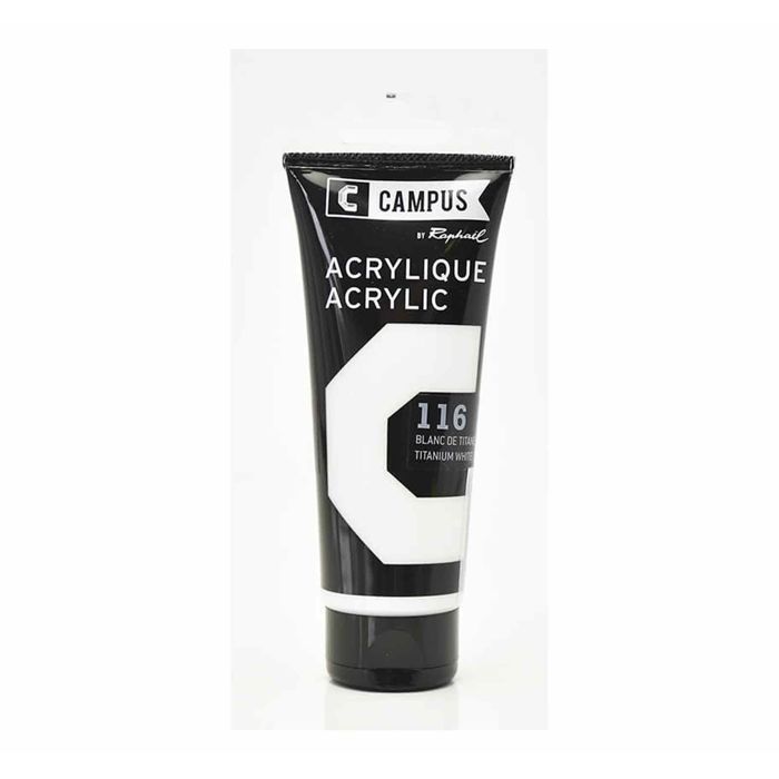 Peinture acrylique - Campus by Raphael - 116 - Blanc titane - 100 ml ...
