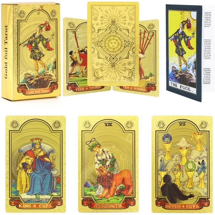 Lot de 78 cartes de tarot avec guide (français non garanti), en PVC ...