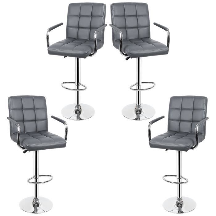 YALURUI® Lot de 4 Tabourets de Bar Chaise de Bar Chaise Lounge avec ...