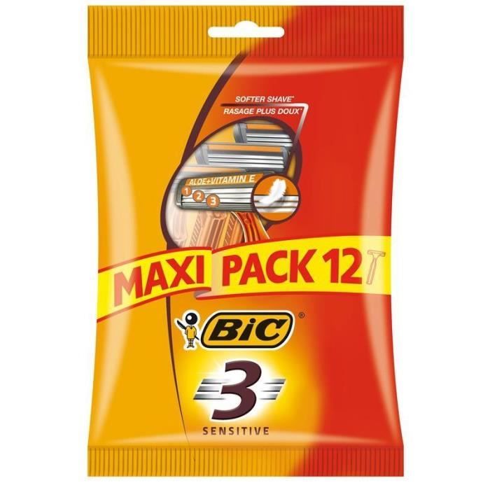 BIC - Rasoirs Masculin 3 Lames Écopack 12 Rasoirs - Lot De 3 ...