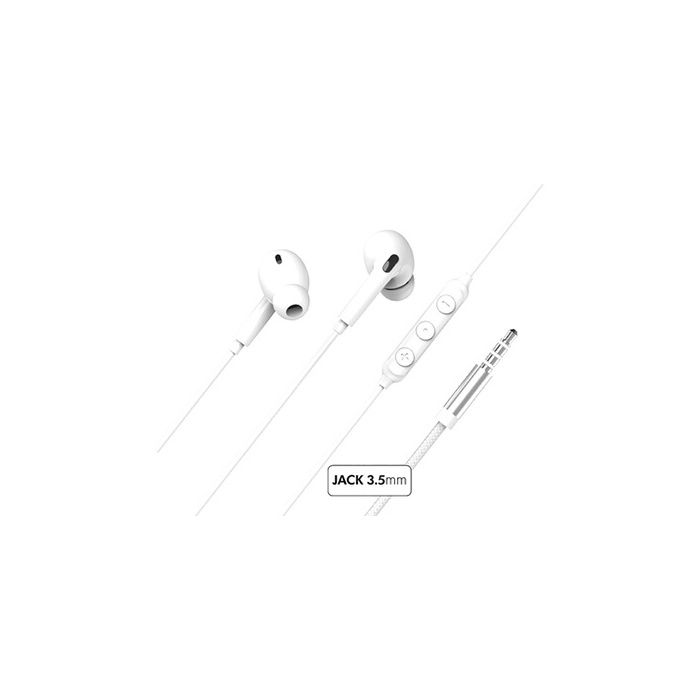 Ecouteurs Filaire - Force Play - Intra-auriculaire - Jack 3.5mm - Blanc ...