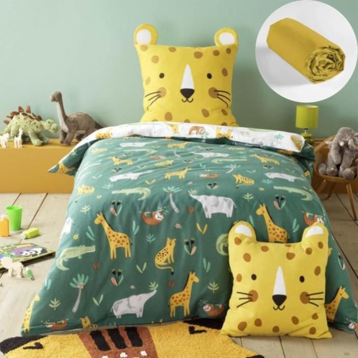 Pack Parure De Couette Enfant 140x200 Cm Timmy Drap Housse 90 X 190 X