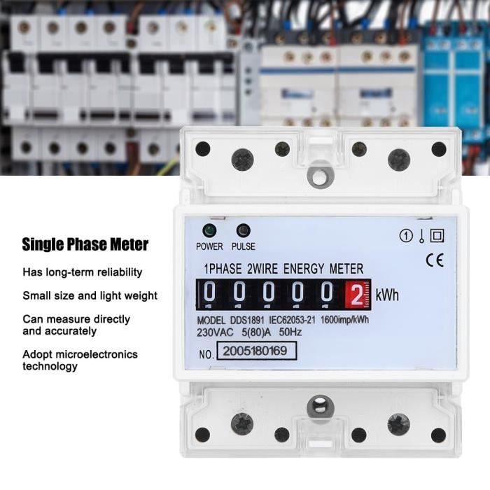 Compteur monophasé - HEN - DDS1891 - 230V - Numérique - Installation ...