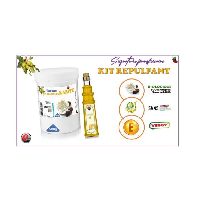 Huile d'AKPI 100 ml + 500g de beurre de Karité - sélection panafricaine ...