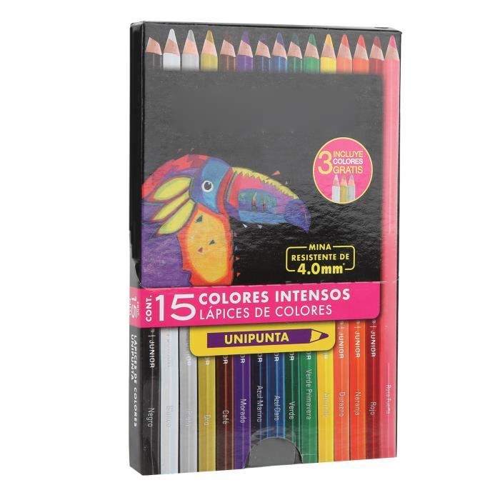 KIMISS ensemble de 15 crayons de couleur Crayons de couleur 15 couleurs ...