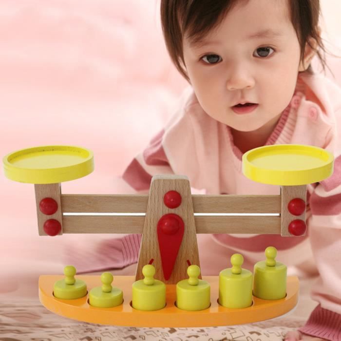 Balance En Bois avec Poids de 6 Pièces Jouet éducatif pour Enfants ...