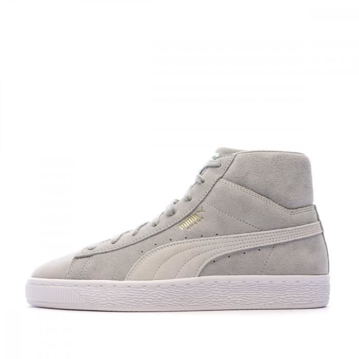Baskets Grises Mixte Puma Suede Mid XXI Grey - Cdiscount Chaussures