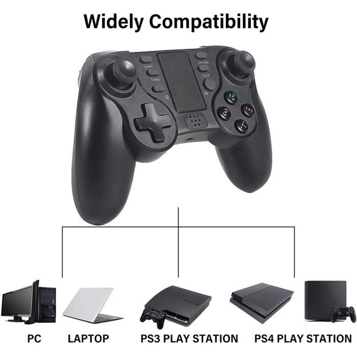 Manettes sans fil pour PS4-Fonction Double choc, super compatibilite ...