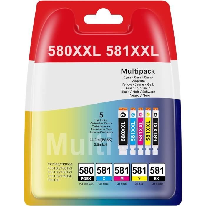 Pgi-580 Cli-581 Xxl Cartouches D'Encre Compatibles Pour Canon 580 581 ...