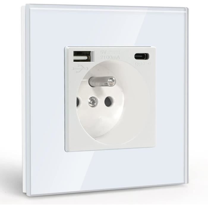 Prise Murale Avec Usb Et 1 Type C,16A Prise De Courant Alternatif Avec ...