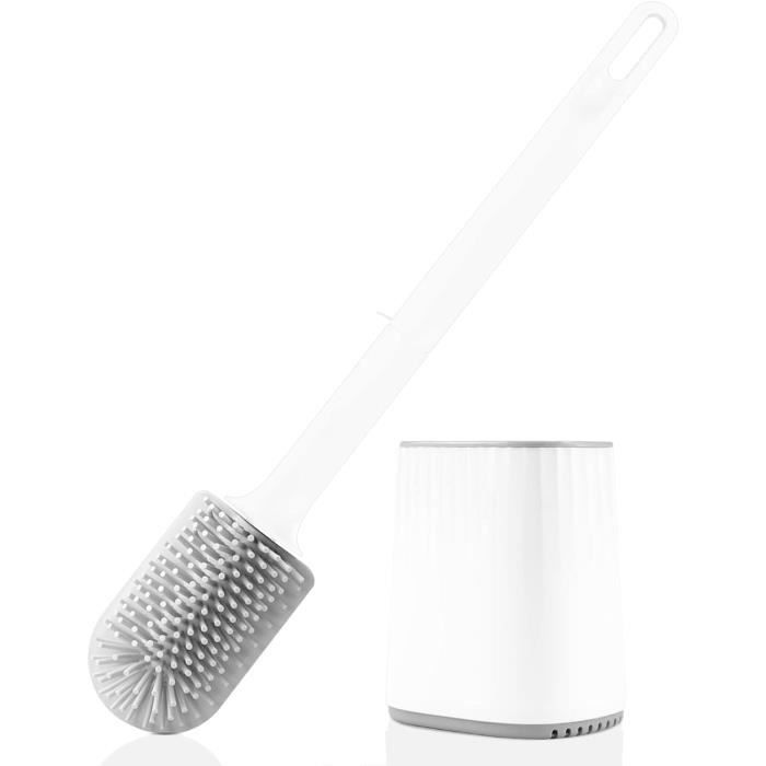 Brosse Wc, Brosse De Toilette En Silicone Avec Tête De Brosse Multifonction 3 En 1 Et Support À ...