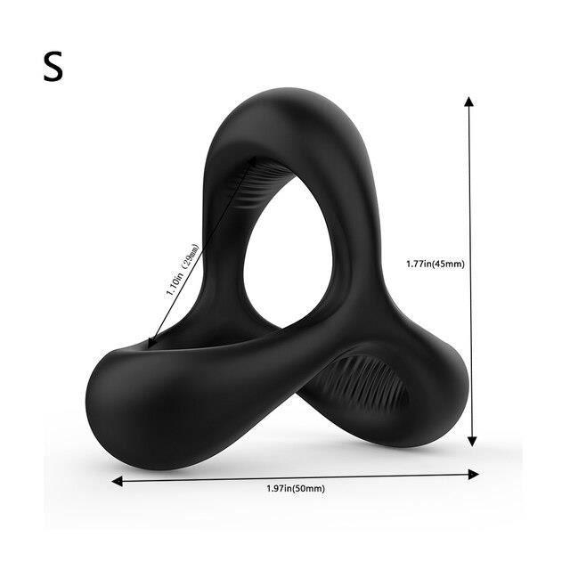 COCKRING,S--Anneau de pénis en Silicone pour hommes, anneau à trois anneaux pour retarder l ...