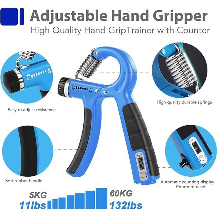 Gyroscope Ball Poignet Bleu-Noir, Hand Grip Musculation Avant-Bras ...