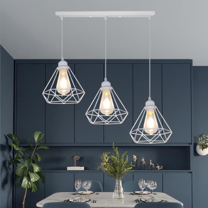 Fusion 3 Douille design Moderne Lustre Suspension Luminaire Cage en Fer ...