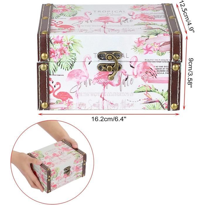 Coffret Au Trésor Boîte De Rangement En Bois + Cuir Pu Coffret À Bijoux ...