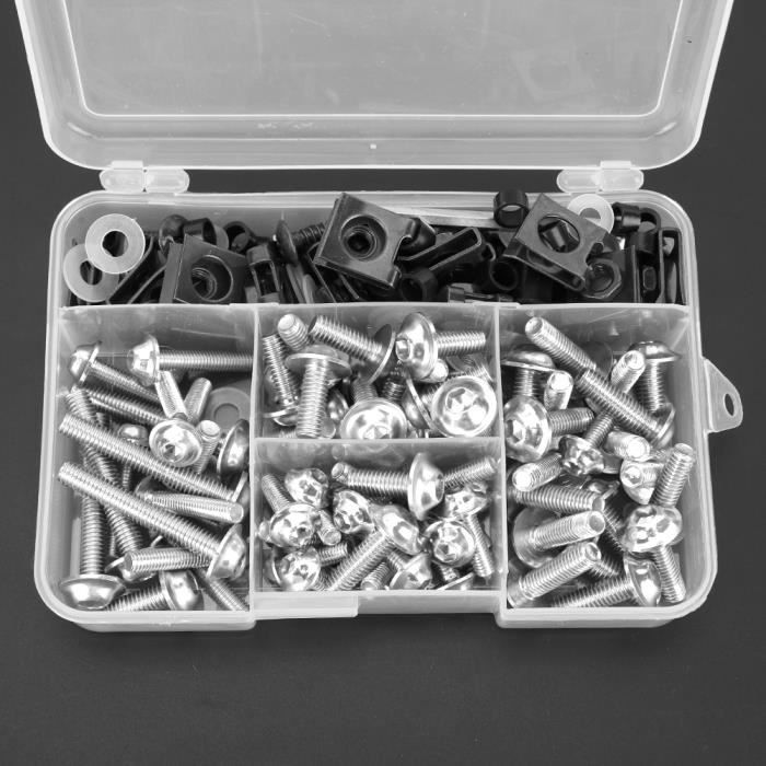 Garosa boulon M6 177 pièces moto vis carénage boulon Kit universel M5 ...